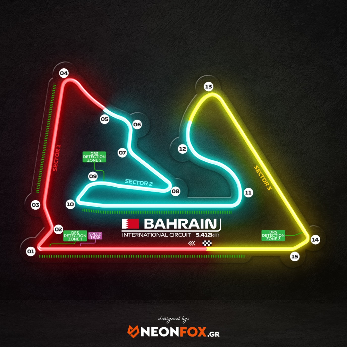 Bahrain - NEON LED Racetrack